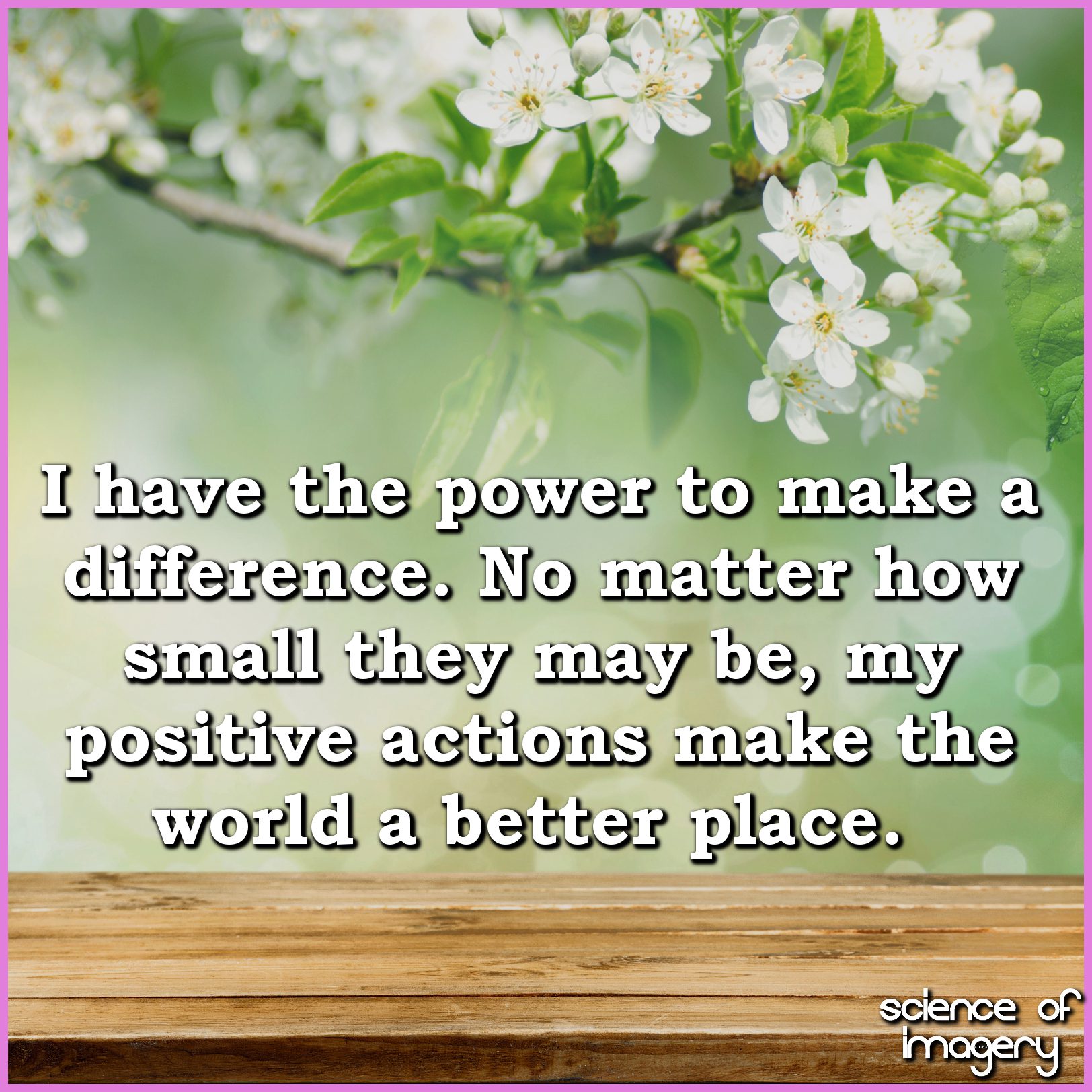 Changing The World With Positive Actions | Science Of Imagery