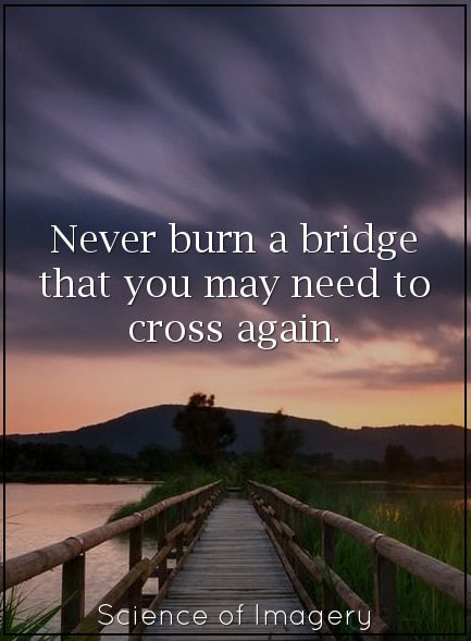 Be Careful When Burning Bridges In Life | Science Of Imagery